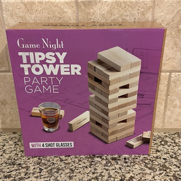 Party Supplies | Brand New Tipsy Tower Party Game With 4 Shot Glasses ...